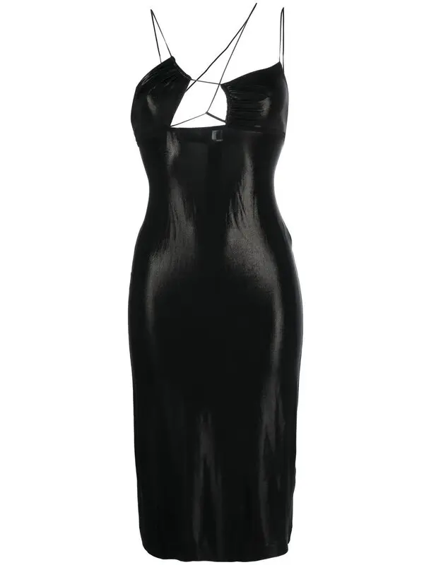 NENSI DOJAKA Asymmetric-neck Midi Dress