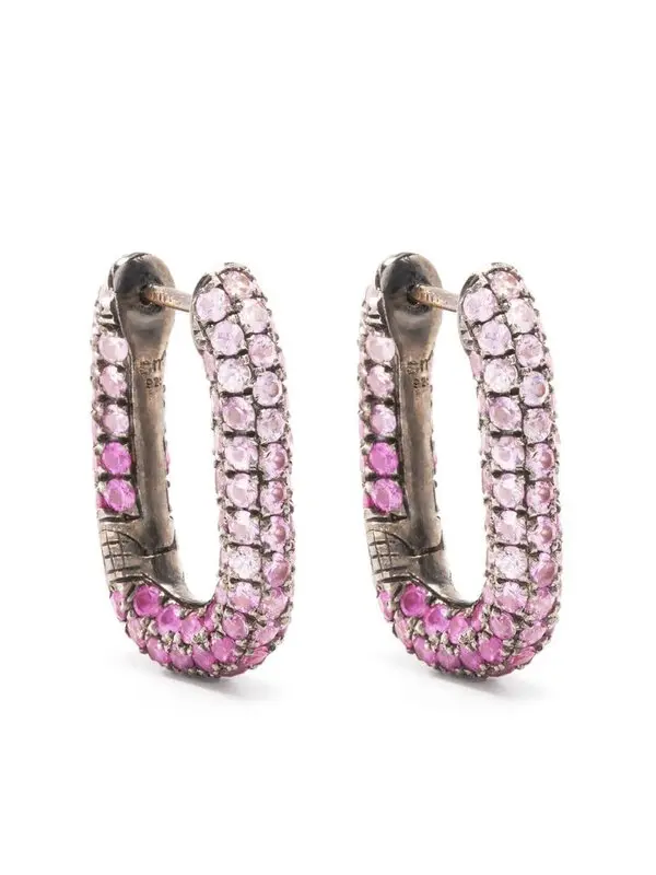 SELIM MOUZANNAR Link Sapphire Earrings - Silver