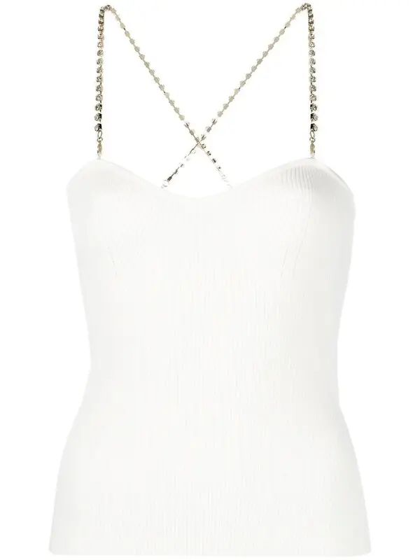 BLUGIRL Crystal-embellished Knit Top - White
