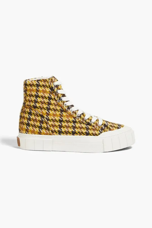 Good News Juice Houndstooth Tweed Platform Hightop Sneakers In
