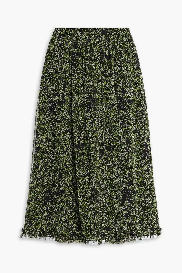 MIKAEL AGHAL Floral-print Chiffon Skirt