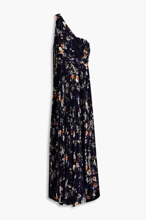 MIKAEL AGHAL One-shoulder Floral-print Gown
