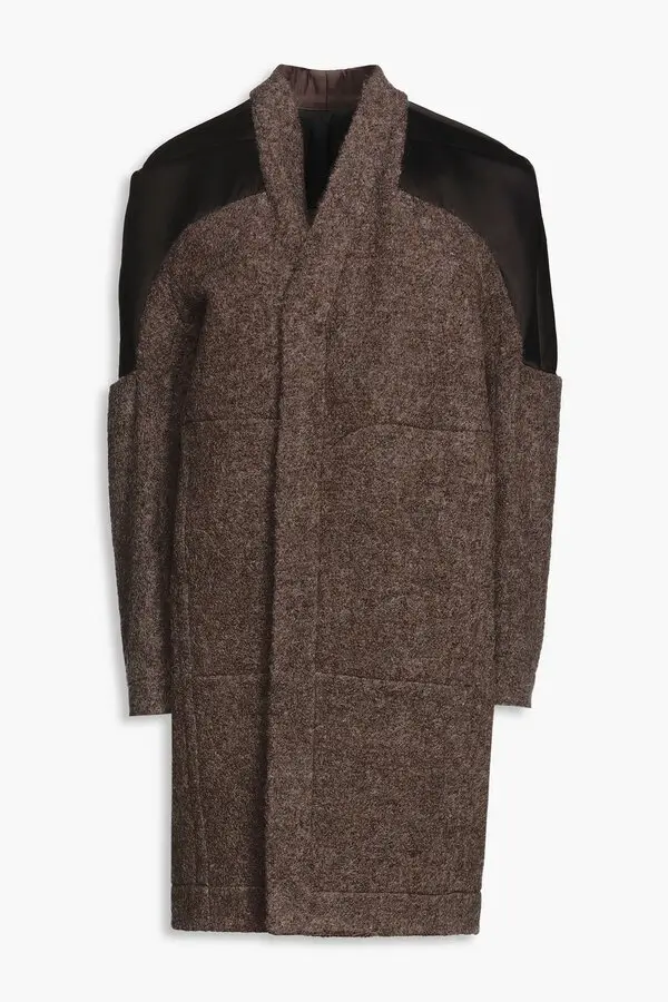 Rick Owens Shell-paneled Brushed-felt Coat