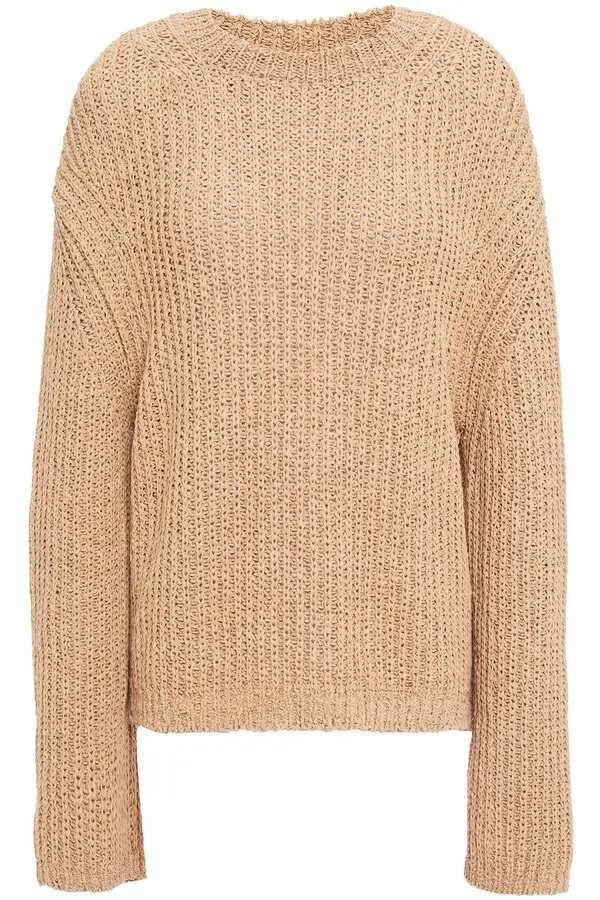 Nanushka Saio Split-back Ribbed Cotton-blend Sweater
