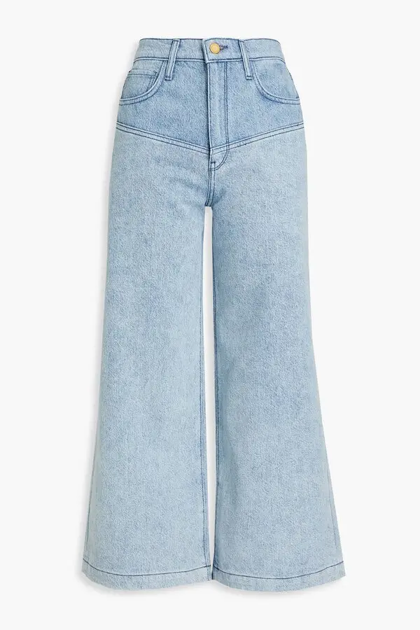 TRIARCHY Lone Ranger Cropped High-rise Wide-leg Jeans