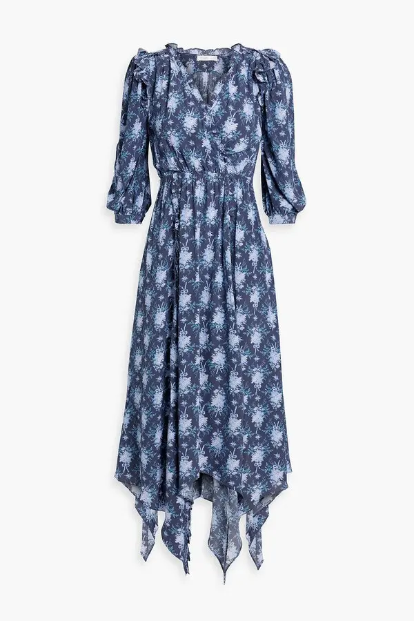 LoveShackFancy Milton Wrap-effect Ruffled Dress