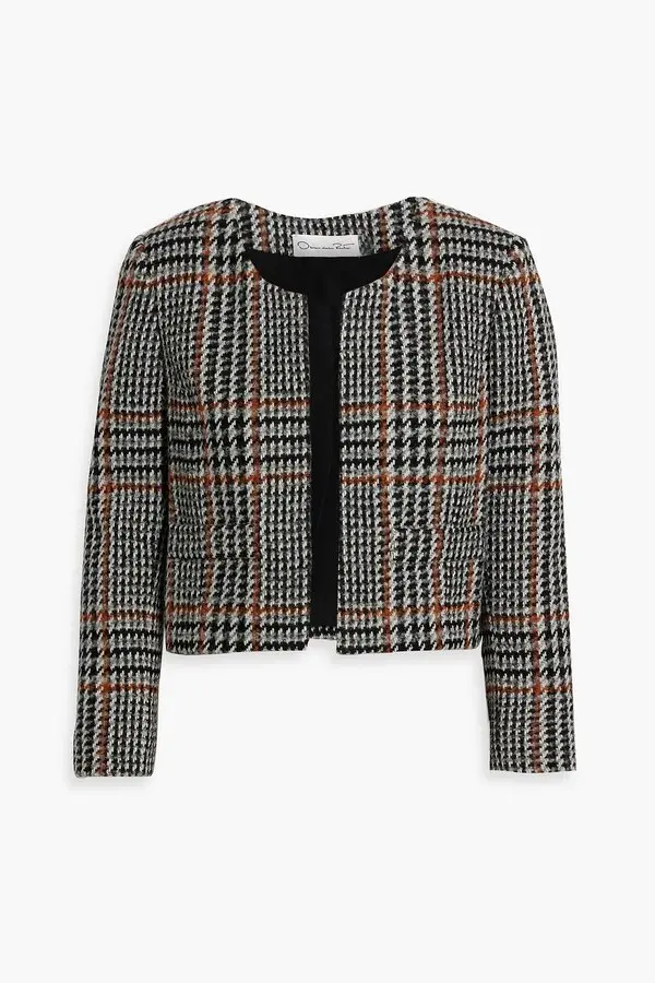 Oscar De La Renta Herringbone Wool-blend Tweed Jacket