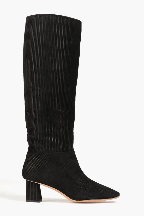 3.1 Phillip Lim Tess Ribbed Knee Boots - Black