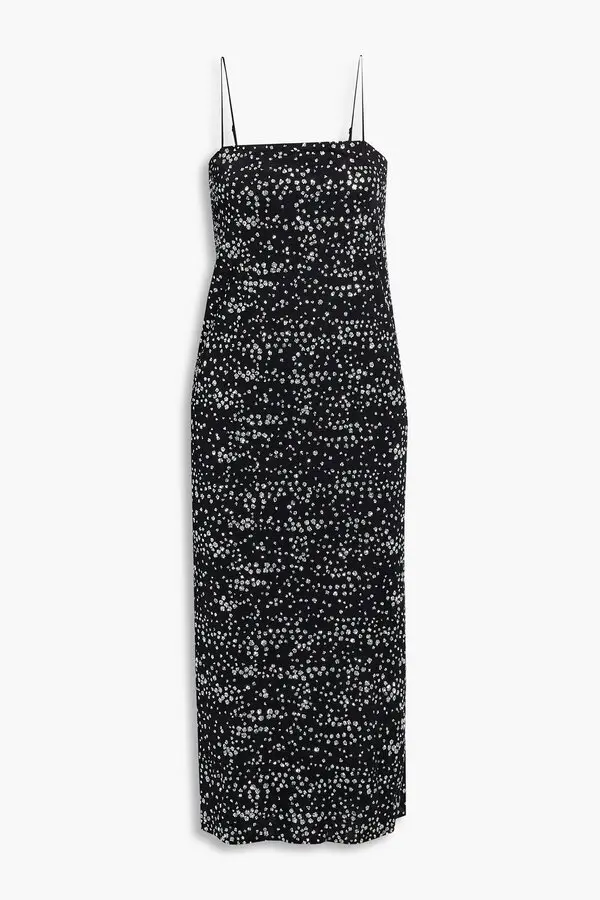 Tibi Glittered Jersey Midi Dress