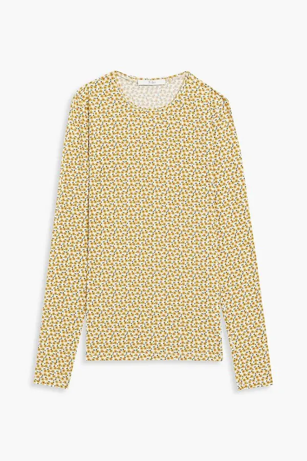 Tibi Floral-print Stretch-jersey Top