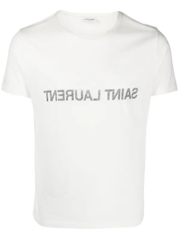 Saint Laurent Reverse Cotton T-shirt - Neutrals