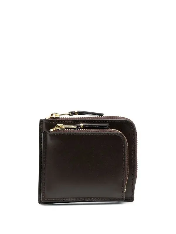 Comme Des Garçons Zipped-pocket Leather Wallet - Brown