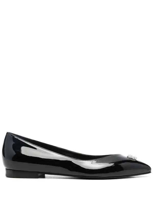 Philipp Plein Skull-stud Ballerina Shoes - Black