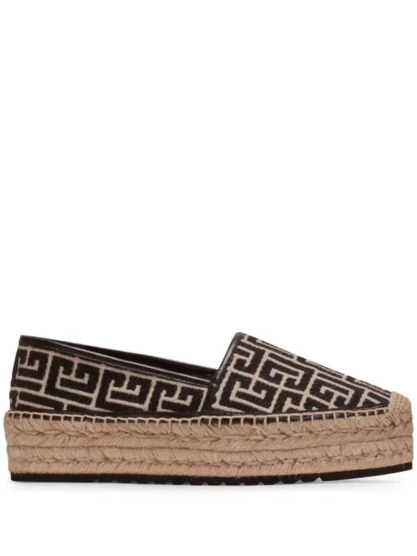 Balmain Monogram Platform Espadrilles