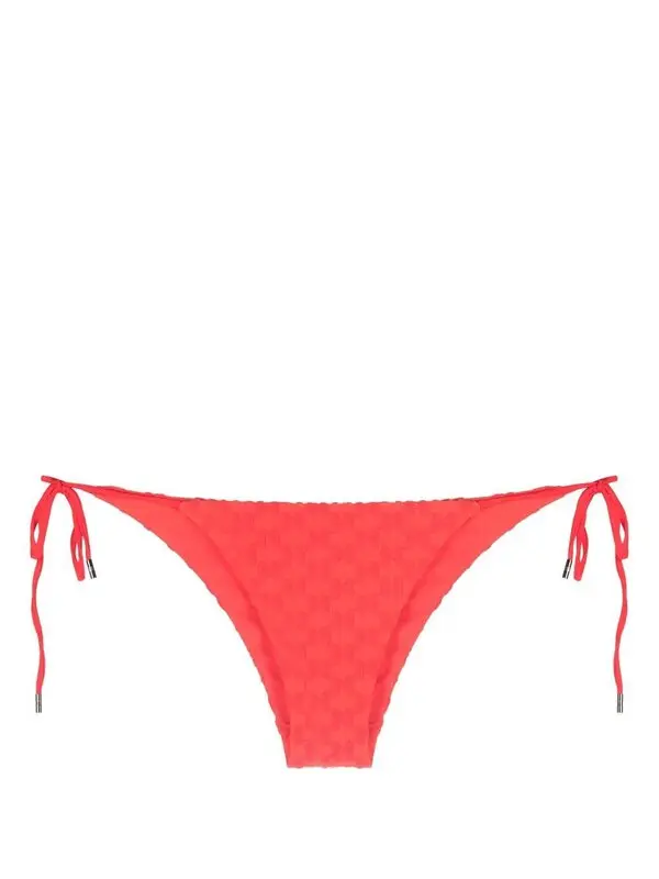 Karl Lagerfeld Kl Monogram Side-tie Bikini Bottoms - Red