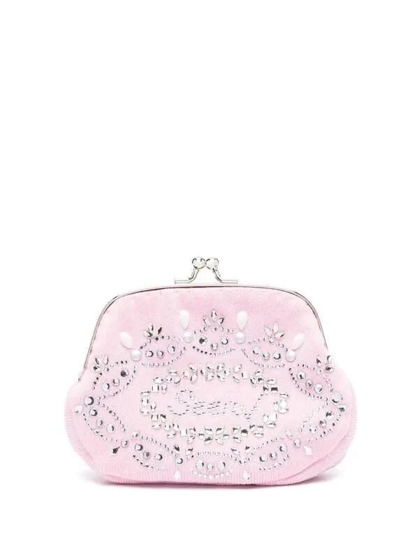 SEEN USERS Name Crystal-embellished Twist-lock Wallet - Pink