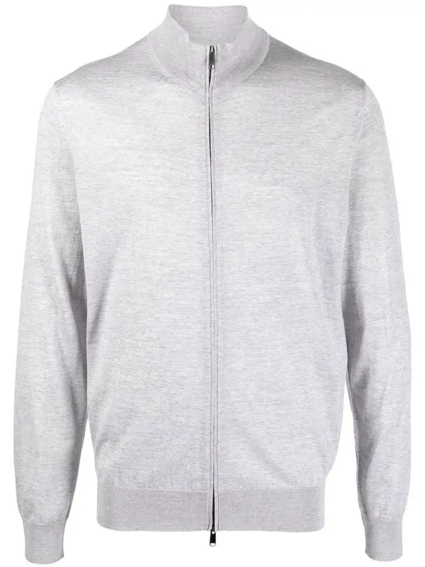 Zegna Fine Knit Wool Zip-up Cardigan