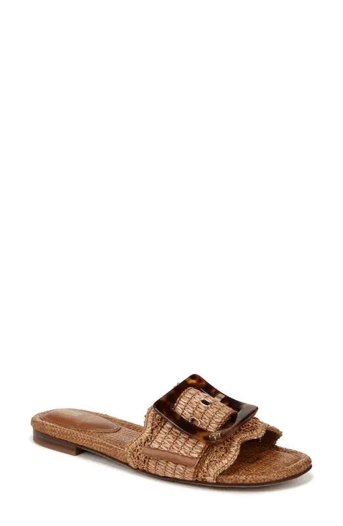 Sam Edelman Bambi Raffia Buckle Slide Sandal - Cuoio