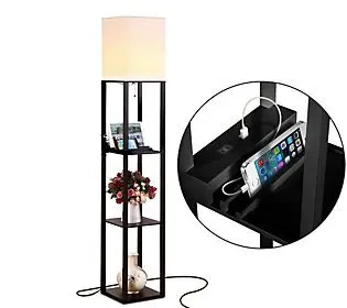 BRIGHTECH Maxwell Usb Charging 63' Led Shelf Fl Oor Lamp