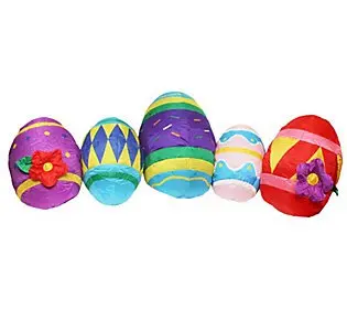 NORTHLIGHT 10' Inflatable Lighted Easter Eggs D Ecoration