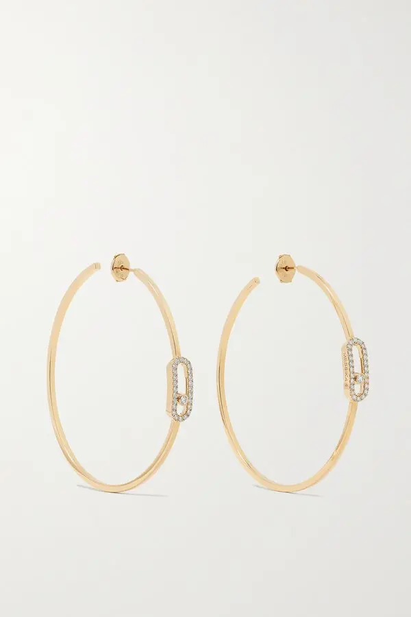 Messika Move Uno Large 18-karat Diamond Hoop Earrings