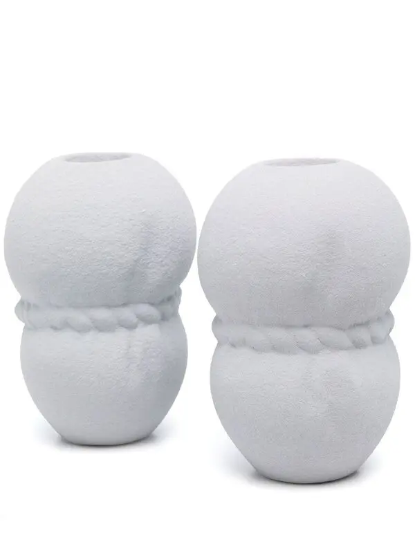 Completedworks Rope Ceramic Set Of Two Candle Holders