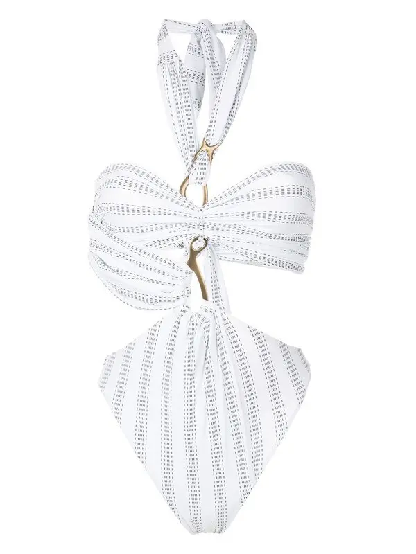 AMIR SLAMA Asymmetric Halter-neck Swimsuit