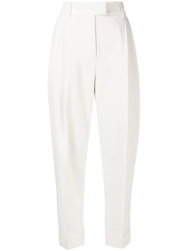 Brunello Cucinelli High-waisted Cropped Trousers