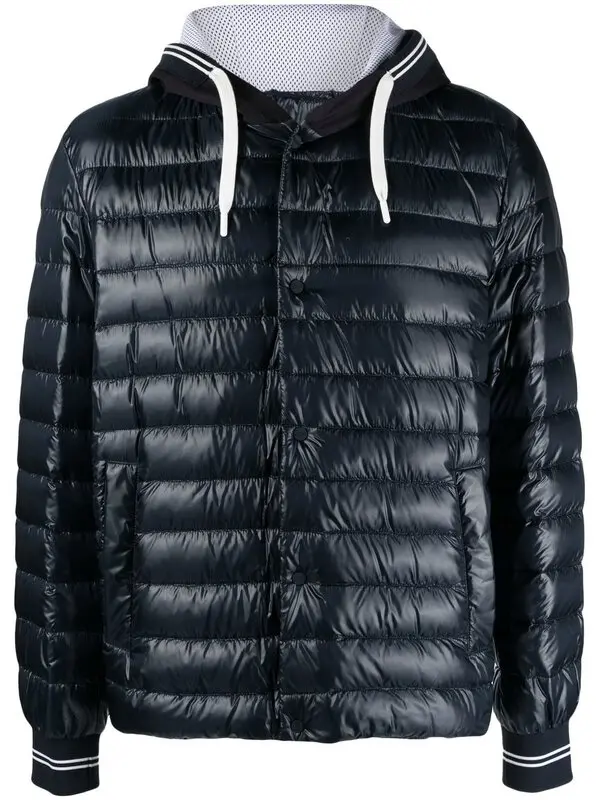 Herno Drawstring Hooded Down Jacket - Blue