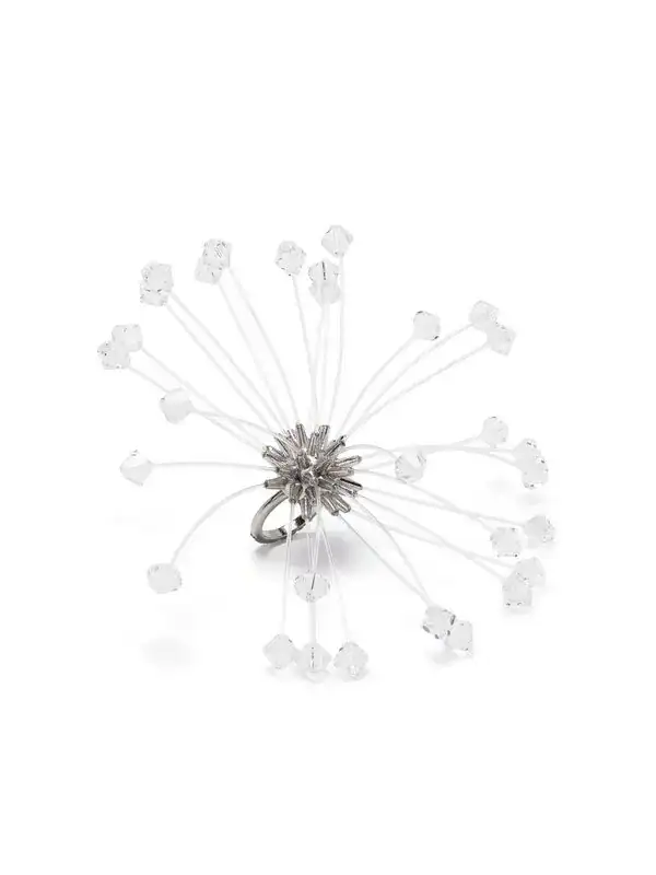 HUGO KREIT Crystal-ebellished Signet Ring - Silver | Editorialist