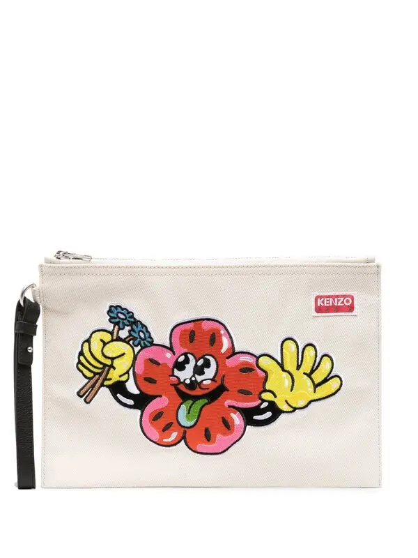 Kenzo Motif-embroidered Clutch