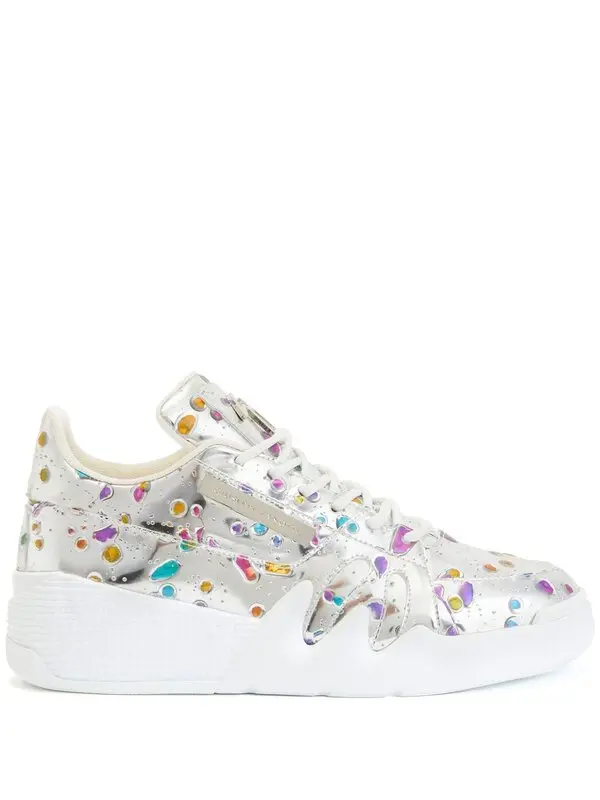 GIUSEPPE ZANOTTI Talon Abstract-print Sneakers - Silver