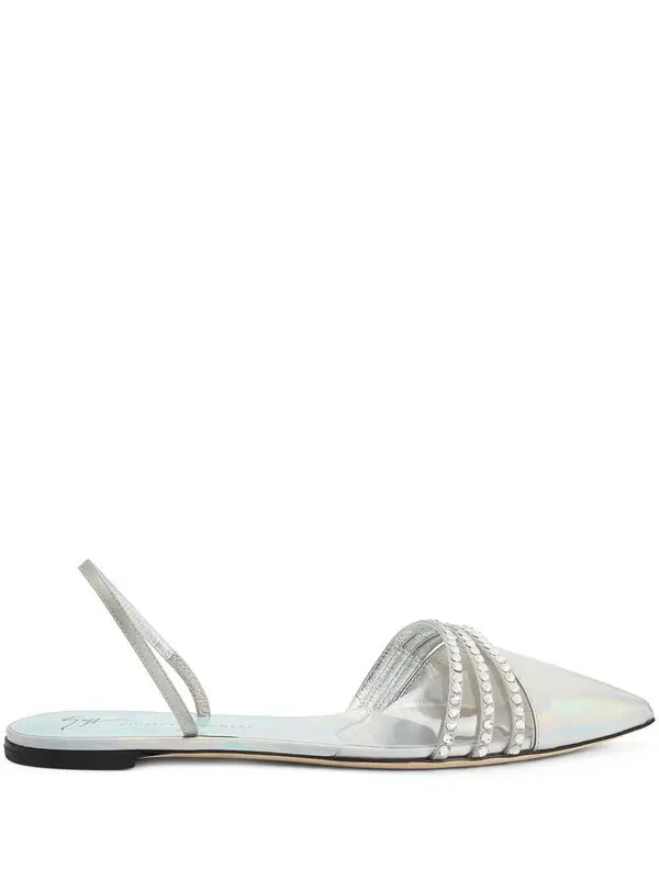 GIUSEPPE ZANOTTI Claralie Slingback Sandals - Silver