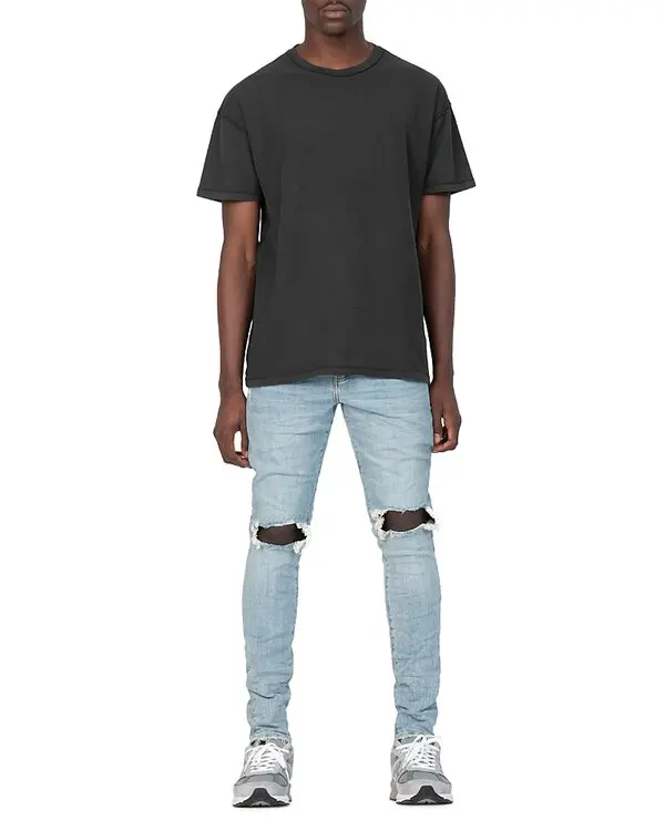 PURPLE BRAND Dropped Slim Fit Destroyed Jeans - Light Indigo
