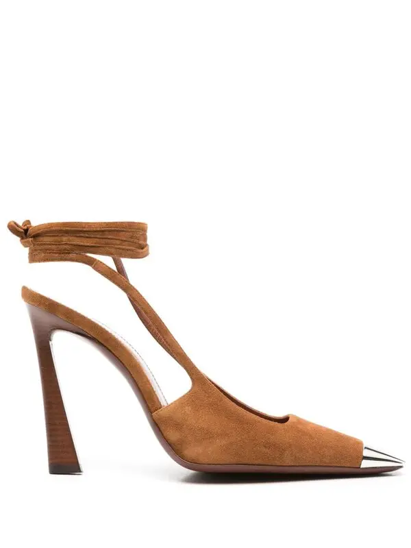 Saint Laurent 105mm Blade Metal Suede Pumps