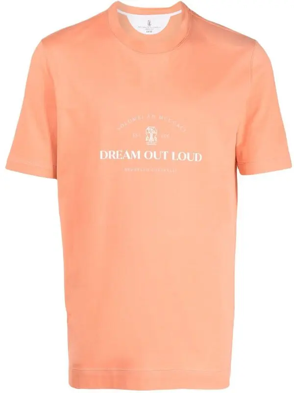 Brunello Cucinelli Graphic-print Short-sleeved T-shirt - Orange