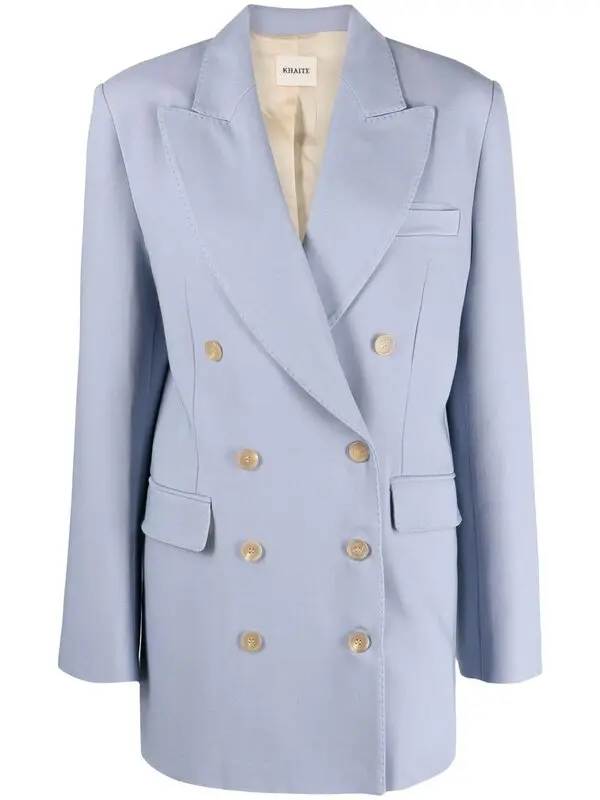 Khaite The Balton Double-breasted Blazer - Blue