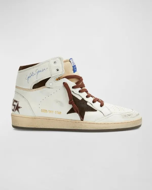 Golden Goose Sky-star High-top Sneakers - White/beige/chocolat