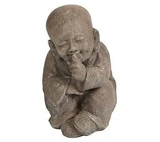 LUXEN HOME Luxenhome Weathered Brown Mgo Quiet Little Budd A Monk Garden