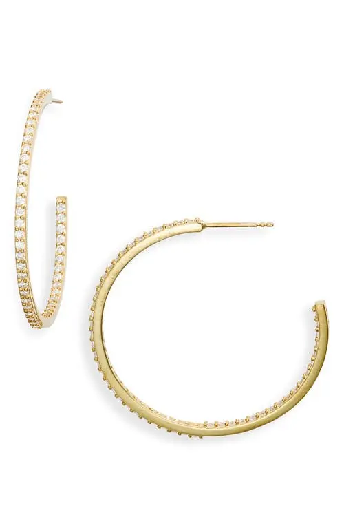SHYMI Cubic Zirconia Pavé Hoop Earrings - Gold/ White
