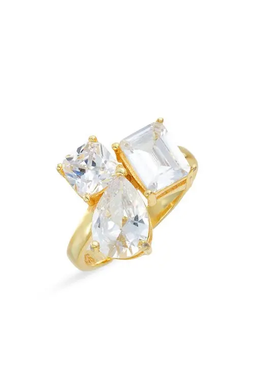 SHYMI Cubic Zirconia Cocktail Ring - Gold/white