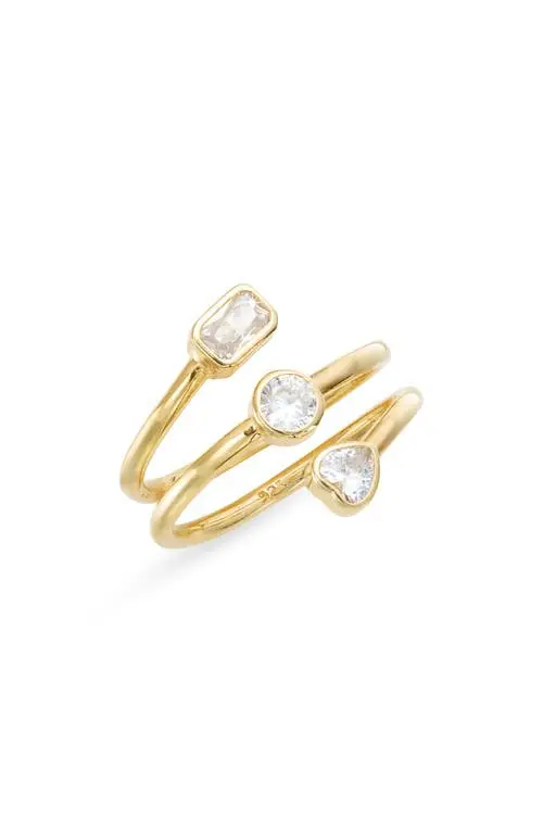 SHYMI Cubic Zirconia Bezel Wrap Ring - Gold/white
