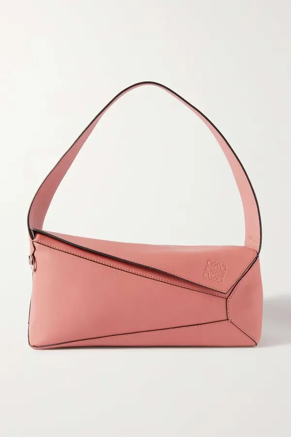 Loewe Puzzle Medium Leather Shoulder Bag - Pink | Editorialist