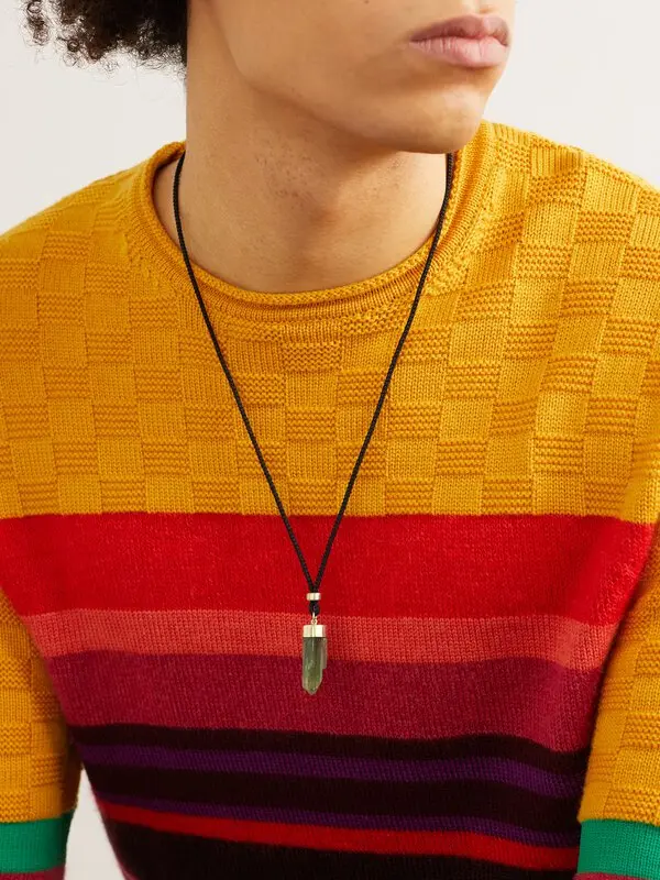 Jacquie Aiche Gold, Tourmaline And Cord Necklace
