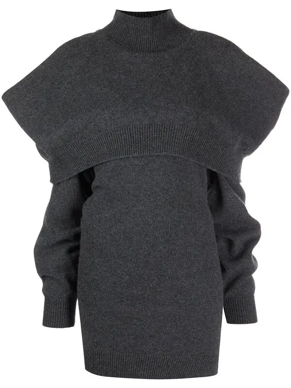 Alexander Wang Knitted Cold-shoulder Mini Dress - Grey