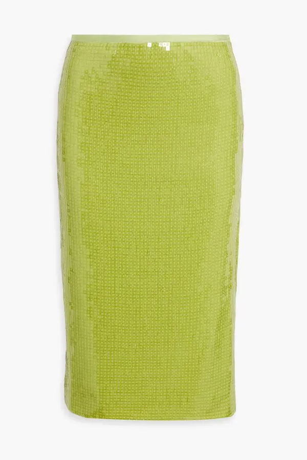 Helmut Lang Sequined Mesh Midi Skirt