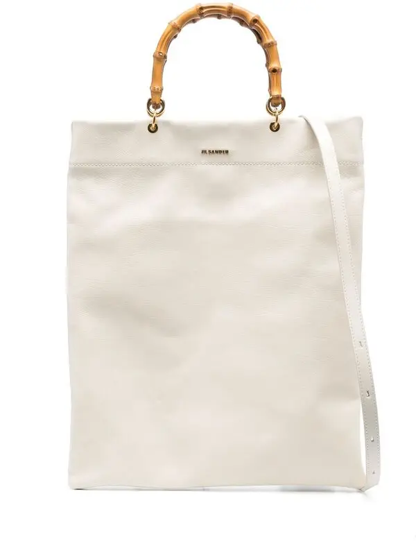 JIL SANDER Bamboo-handle Leather Tote - Neutrals