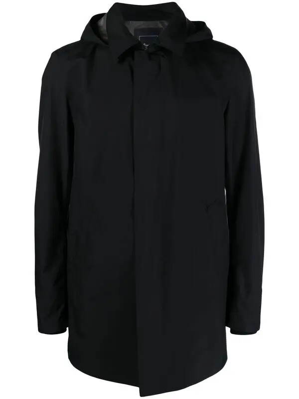 Herno Hooded Raincoat - Black