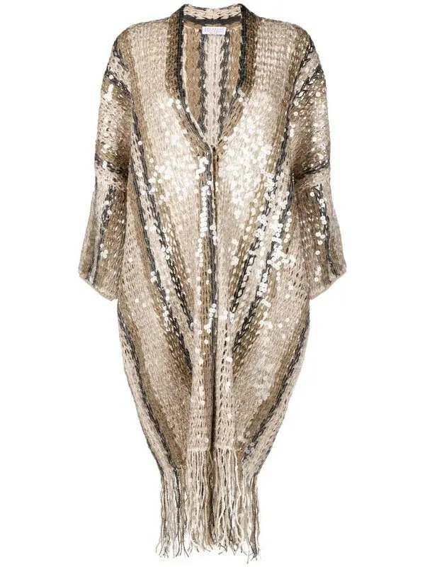 Brunello Cucinelli Sequin-embellished Knitted Cardigan
