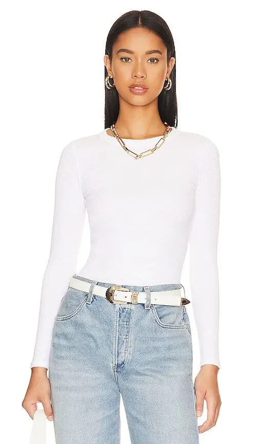 Enza Costa Textured Knit Crew Top